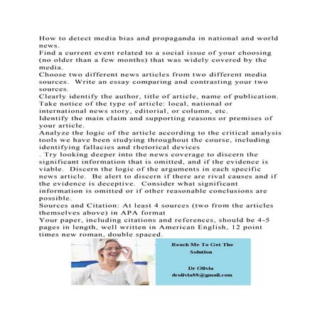 How to detect media bias and propaganda in national and world news. .docx