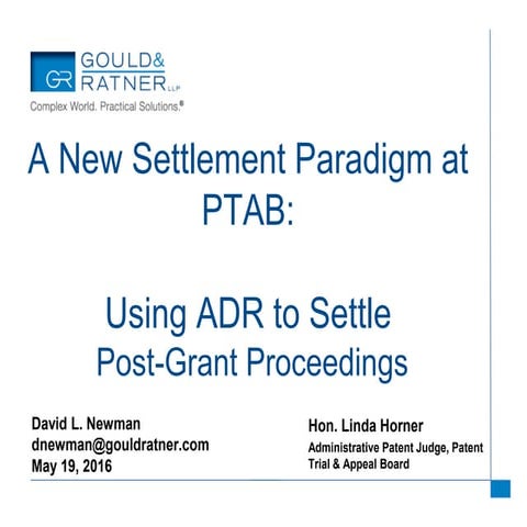 How to Develop an ADR Program for PTAB | PPT