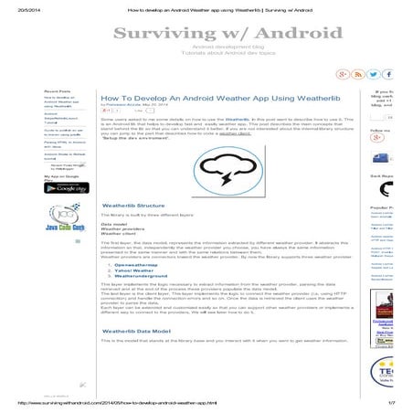 How to develop an Android Weather app using Weatherlib | PDF