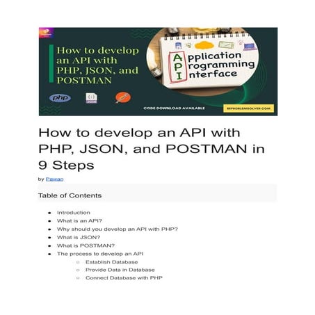 How To Develop An Api With Php Json And Postman In 9 Stepspdf 5008