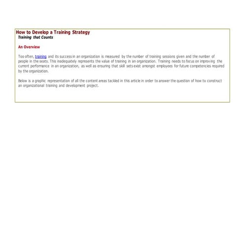 How to develop a training strategy | DOCX | Human Resources | Business