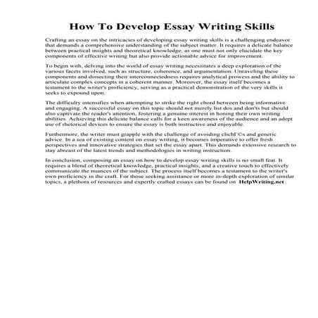 How To Develop Essay Writing Skills. 5 tools to improve essay writing ...