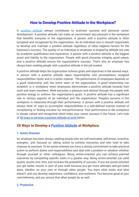 Creating a positive workplace culture | PDF