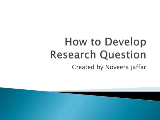 Research question presentation | PPTX | Education
