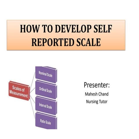 How to develop self reported scale ppt | PPT