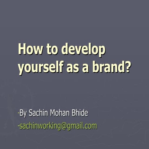 How To Develop Yourself As A Brand | PPS
