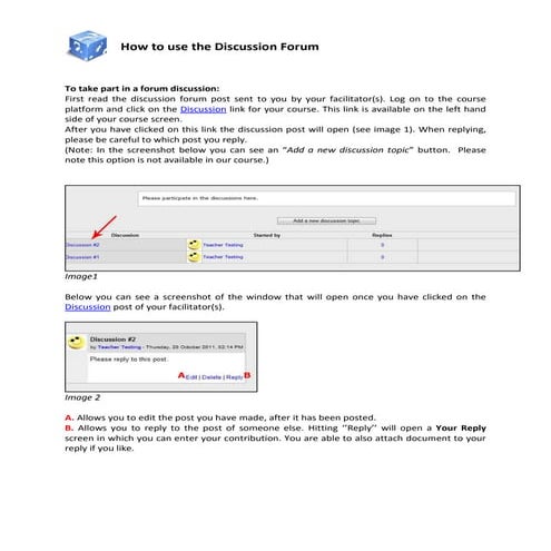 How do I use the Discussion Forum? | PDF