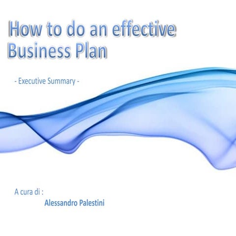 How to do an effective business plan | PPTX