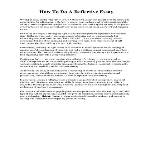 How To Do A Reflective Essay.pdf