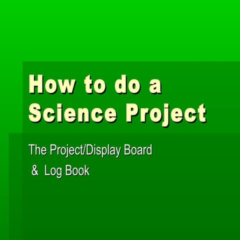How to do a science project powerpoint project board | PPT