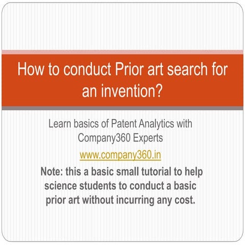 How to do basic prior art search | PPTX