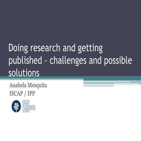 Doing research and getting published – challenges and possible ...