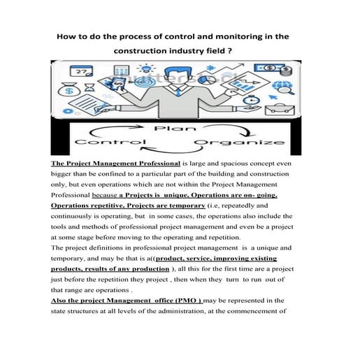 How to do the process of control and monitoring in the construction ...