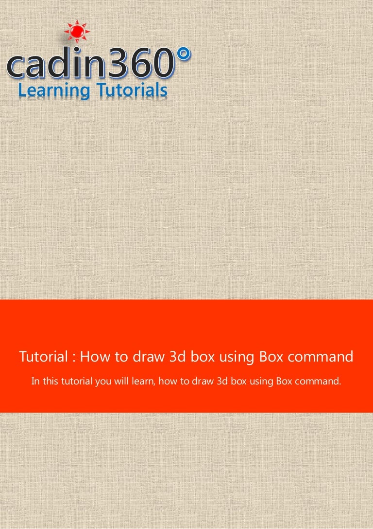 How to draw 3d box using AutoCAD box command