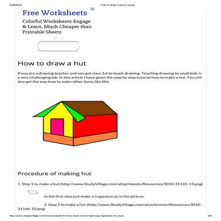 How to draw a hut or house | PDF