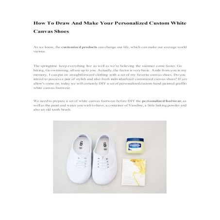 How to draw and make your personalized custom white shoes | PDF