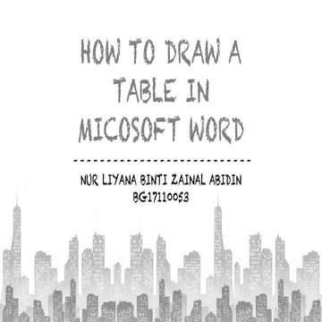 How to draw a table | PPT