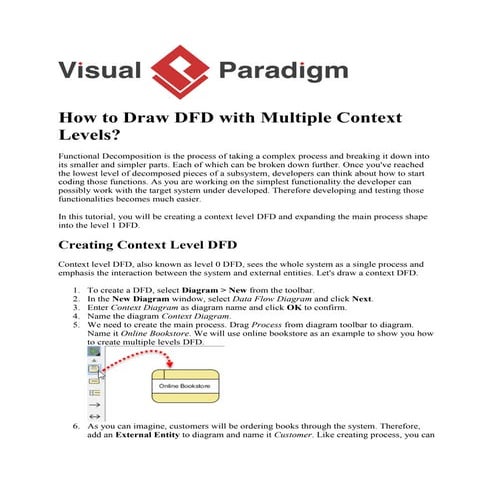 How to draw dfd with multiple context levels | PDF