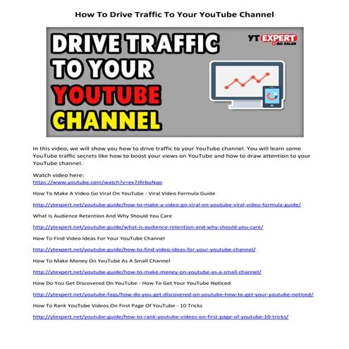How To Drive Traffic To Your YouTube Channel | PDF