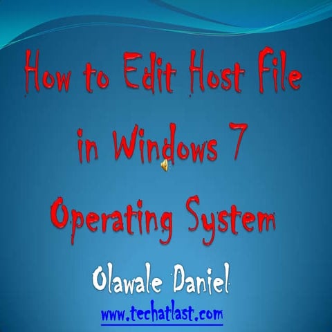 How To Edit Windows Host File On Windows 7 Pc Ppt