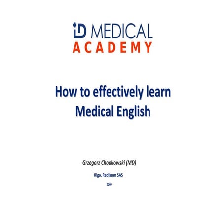 How To Effectively Learn Medical English | PDF