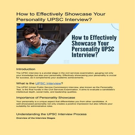 How to Effectively Showcase Your Personality UPSC Interview..pdf ...