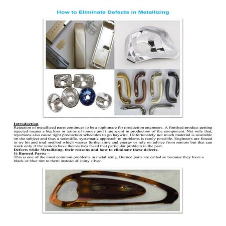 How to eliminate defects in metallizing | PDF