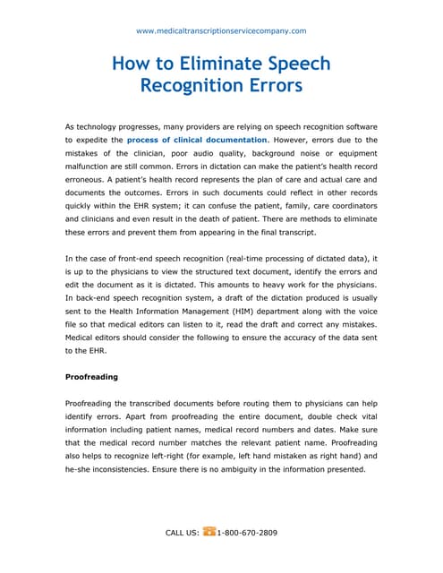 How To Eliminate Speech Recognition Errors Pdf