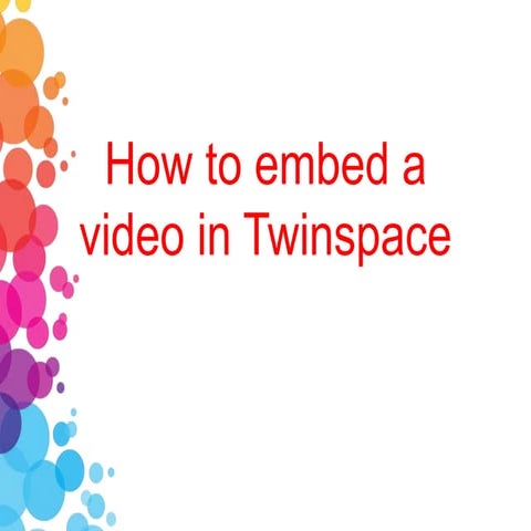 How to embed a video in twinspace | PPSX
