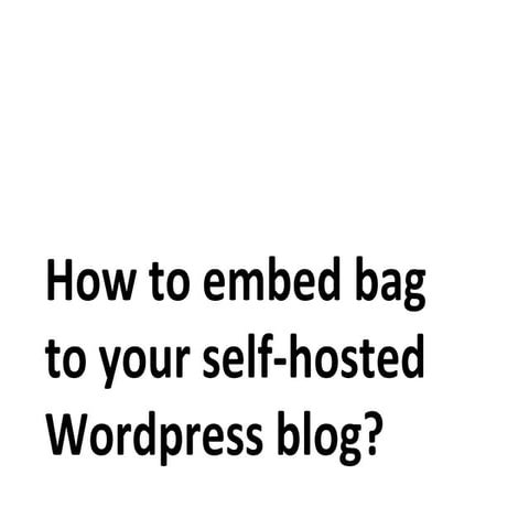 How to embed bag into your self hosted wordpress blog | PPT