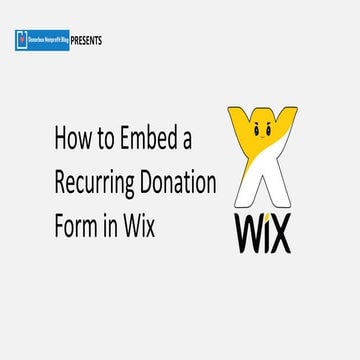How To Embed Donation Forms on Wix Website | PPTX