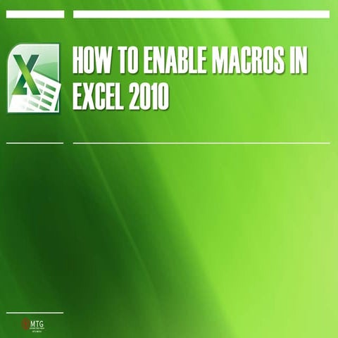 How to enable macros in excel 2010 | PPT