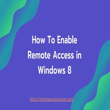 How To Enable Remote Access in Windows 8 | PDF
