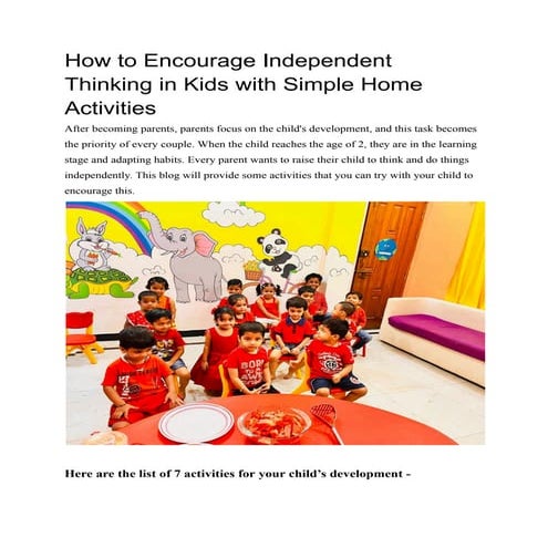 How to Encourage Independent Thinking in Kids with Simple Home ...