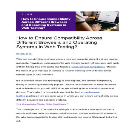 How To Ensure Compatibility Across Different Browsers And Operating Systems In Web Testingpdf 