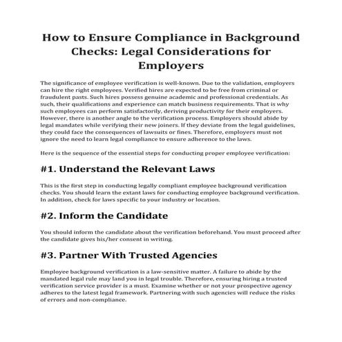 How to Ensure Compliance in Background Checks_ Legal Considerations for ...