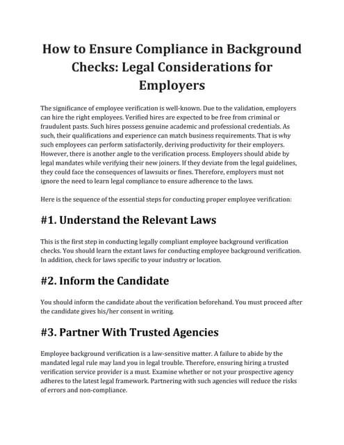 employee background verification.pptx | Resume Writing and Advice | Job Search