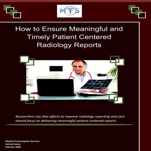 Characteristics of a Good Radiology Report | PPTX
