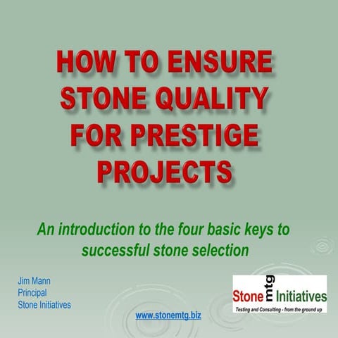 How To Ensure Stone Quality | PPT