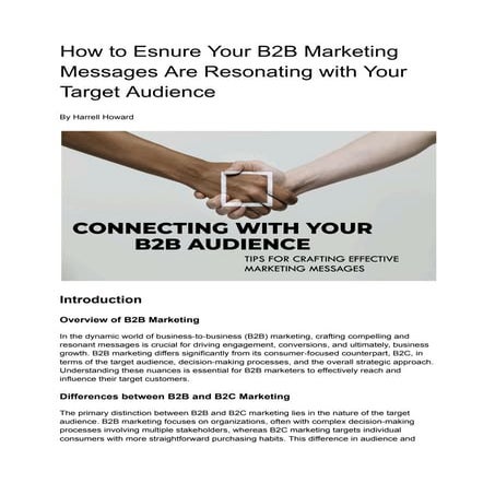 How to Esnure Your B2B Marketing Messages Are Resonating with Your ...