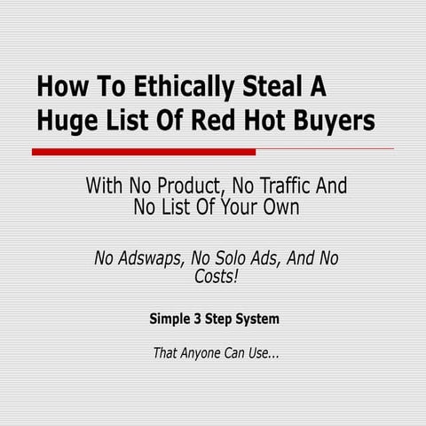 How to ethically steal a buyers list | PPT