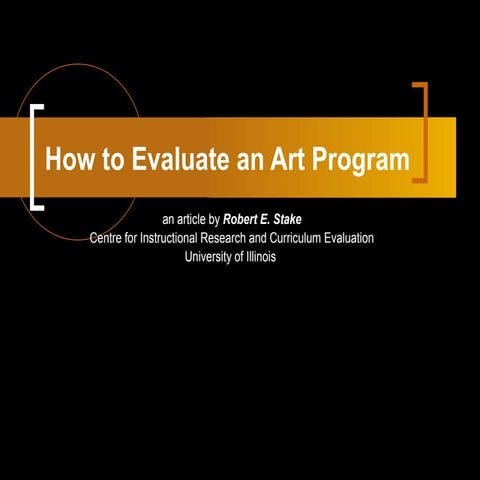How to evaluate an art program | PPT