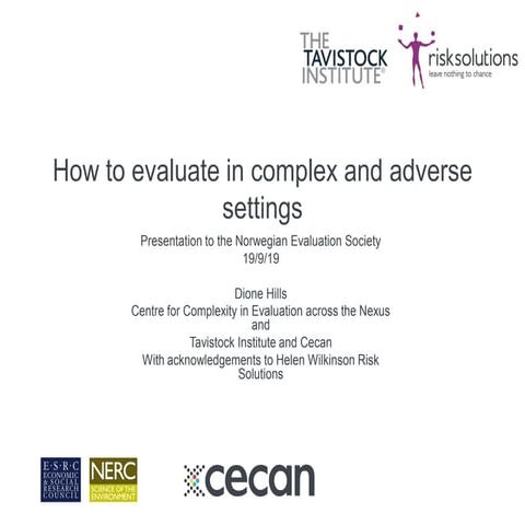 How to evaluate in complex and adverse settings | PPT