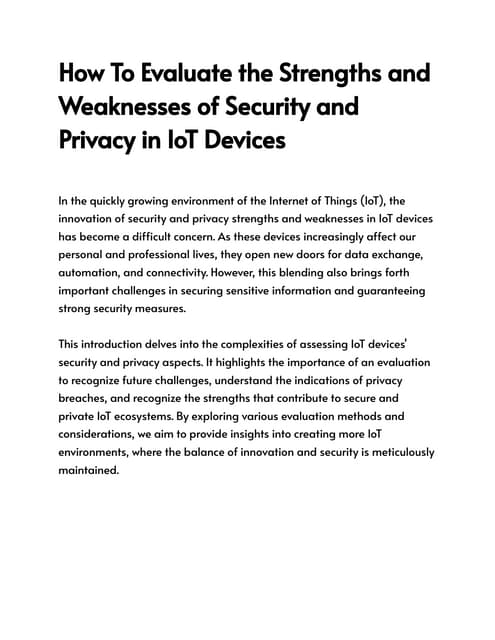 Fundamentals of IoT Security | PPT