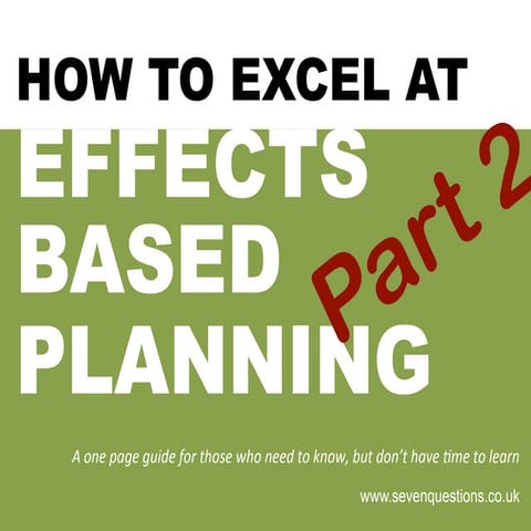 How to excel at effects based planning part 2 | PDF