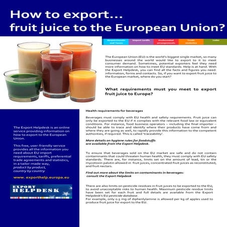 How To Export Fruitjuice To The European Union | PDF