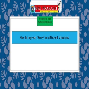 How to express sorry at different situations. | PPT