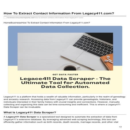 How To Extract Contact Information From Legacy411com.pdf