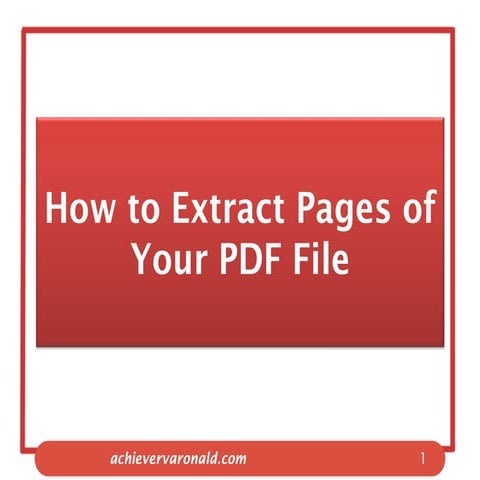 How to extract pages of your pdf file | PPT