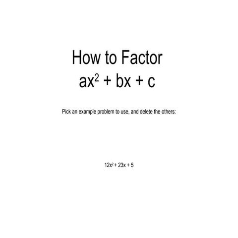 How to factor powerpoint | PPT | Physics | Science